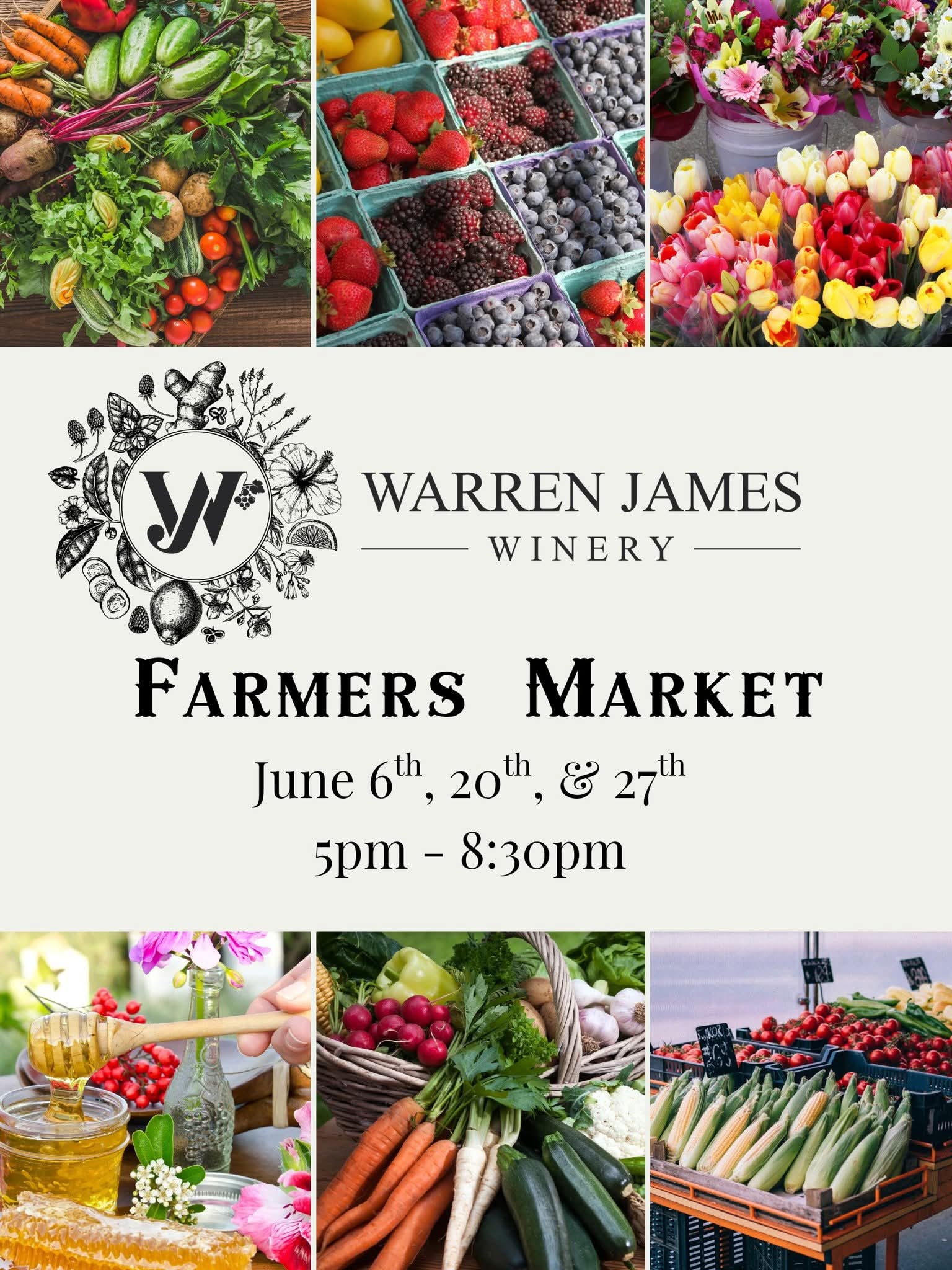 Farmers Market & Live Music - Warren James Winery